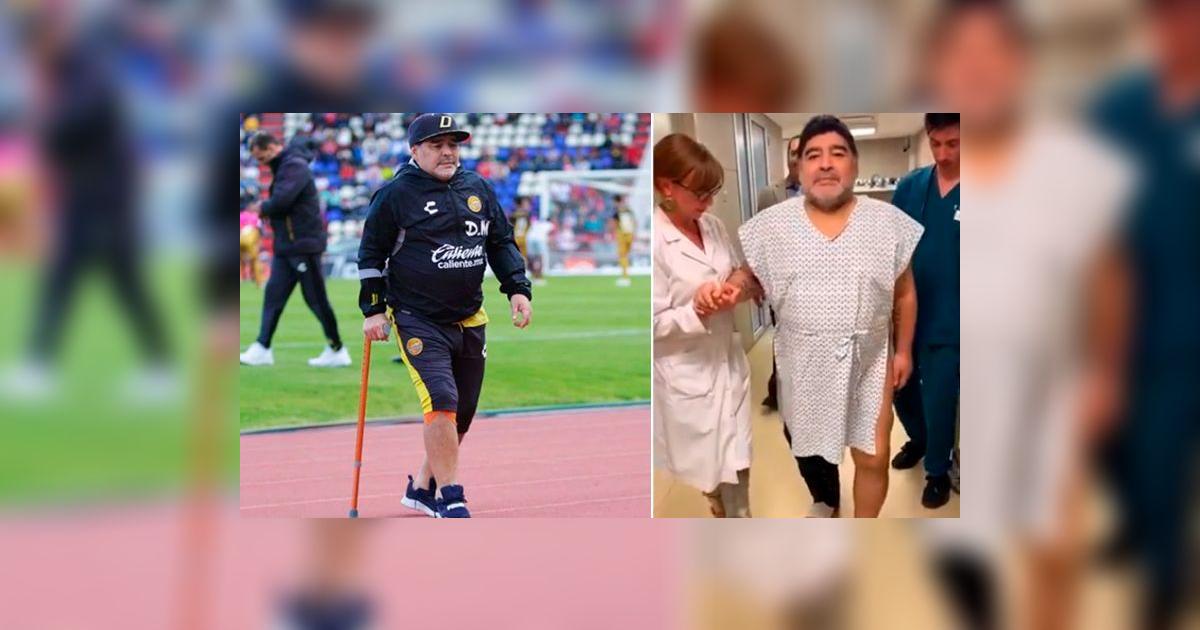 Diego Maradona sigue en recuperación tras ser operado en la pierna [VIDEO]