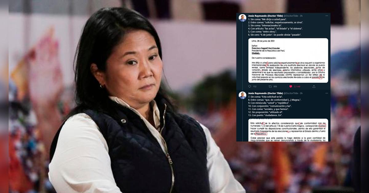 Keiko Fujimori envía carta a Francisco Sagasti pero 'Doctor tilde' le encuentra errores