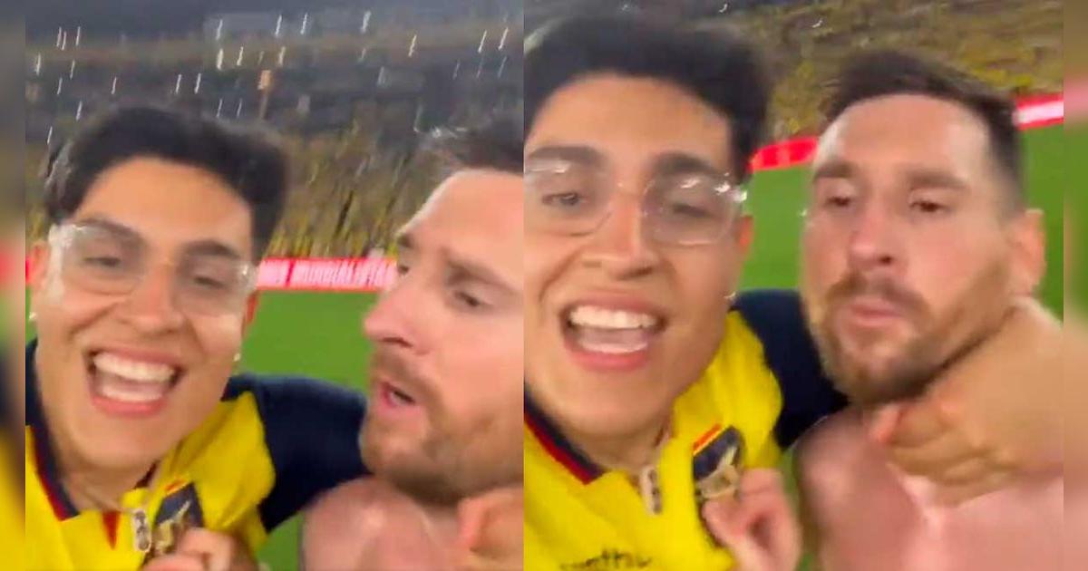 ¡De locos! Hincha ecuatoriano quiso una foto con Lionel Messi pero lo ...