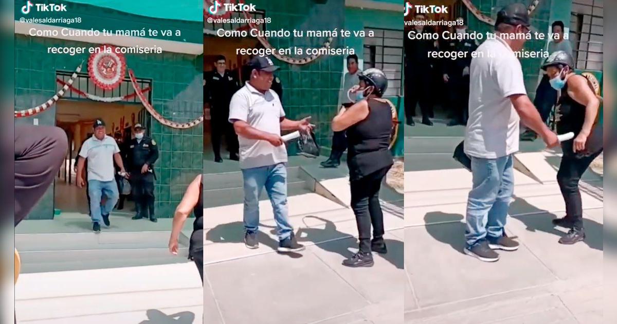 Hombre sale de comisaría y su madre lo recibe a correazos: "Métele más ...