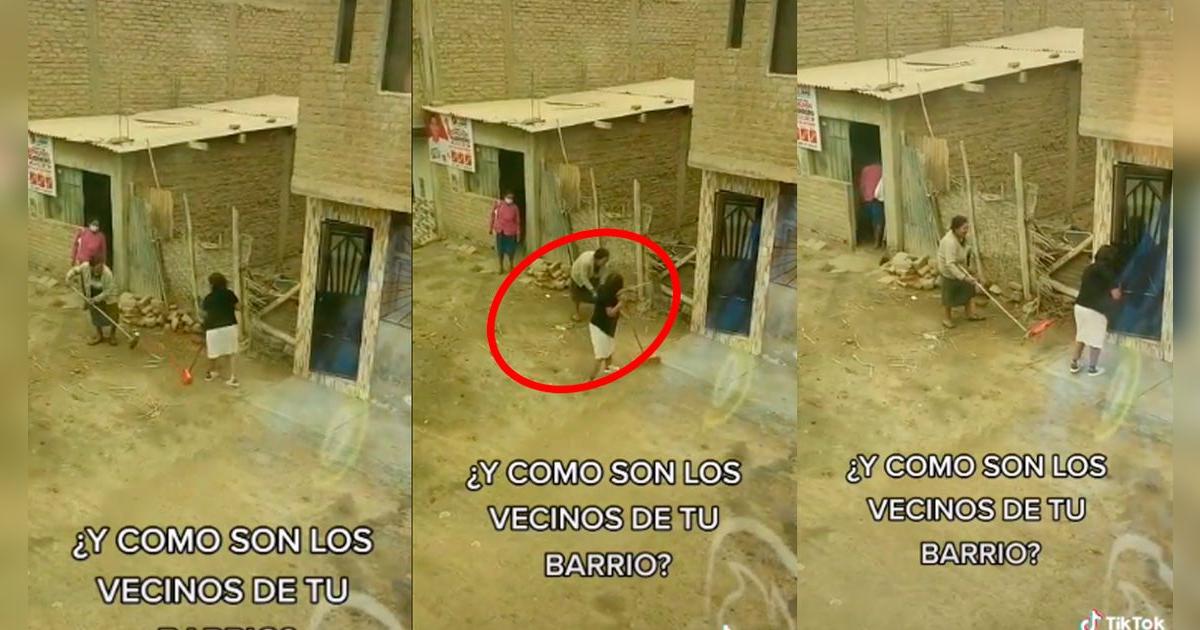 Vecinas Peruanas Protagonizan Singular Pelea Con Escobas En La Calle