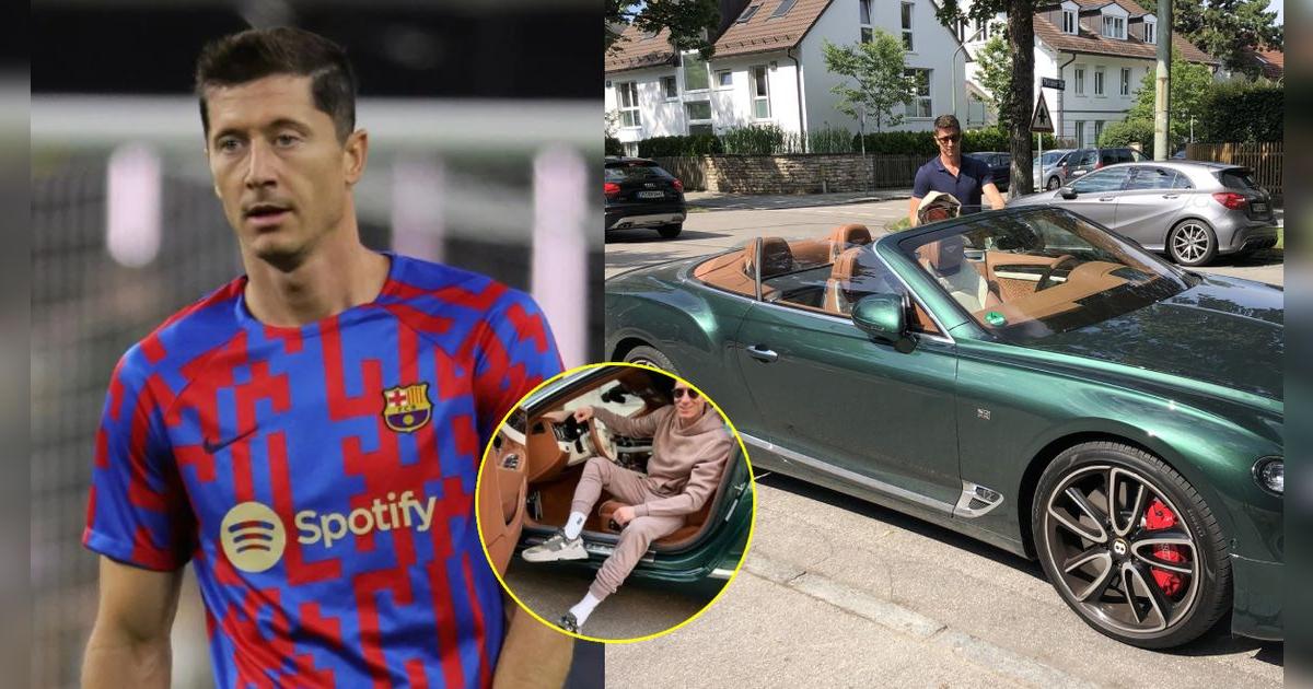Robert Lewandowski y su auto Bentley son sensación en su llegada a ...