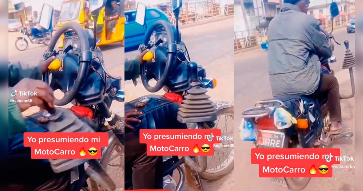 Modificó su moto para que tenga timón y palanca de cambios como un auto ...