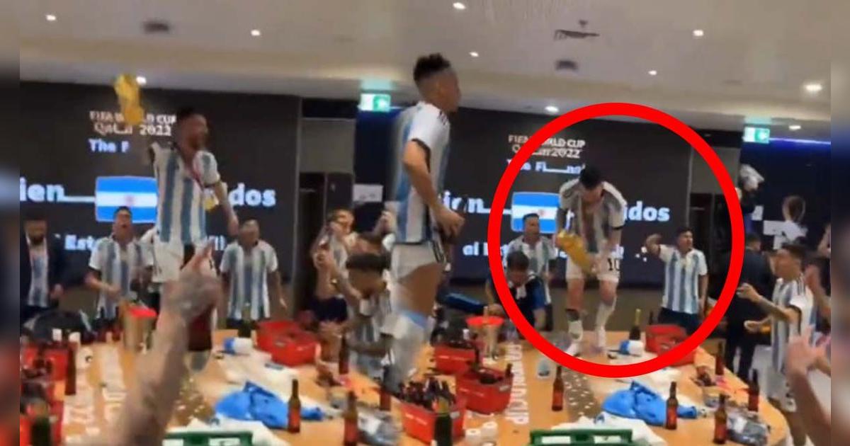 Lionel Messi se paró sobre la mesa y bailó con la copa tras ser campeón ...