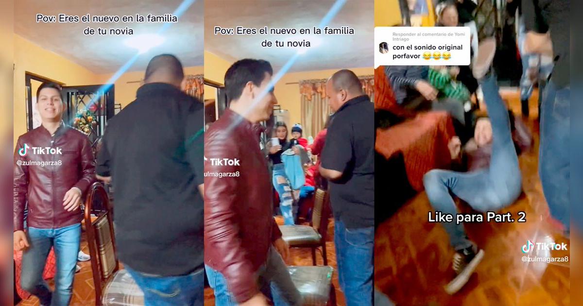 Familia le da bienvenida a novio con divertido juego de sillas, pero ...
