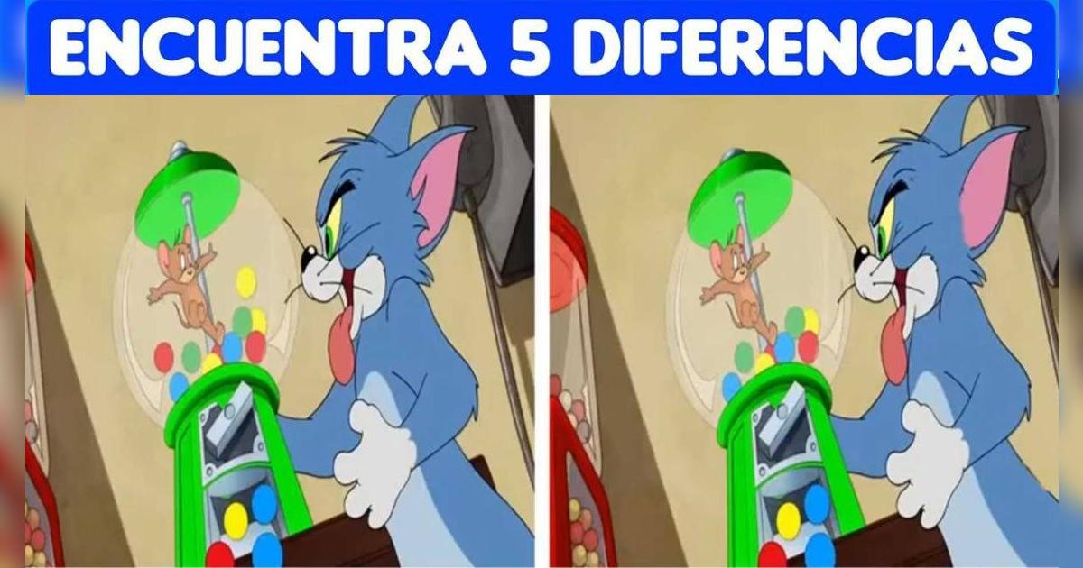 ¿Podrás ubicar las 5 diferencias en 'Tom y Jerry'? Tienes solo 6 ...