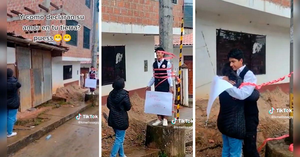 Joven se ata a un poste para declarar su amor y usuarios reaccionan ...
