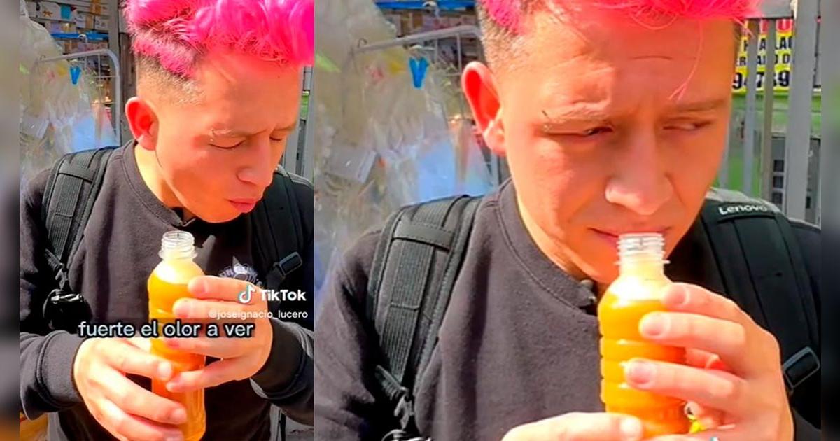 Chileno compra chicha de jora en la calle, la huele y por poco vomita