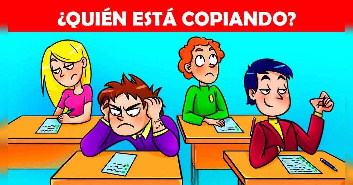¿Quién de los niños está copiando? Este acertijo visual fue resuelto ...