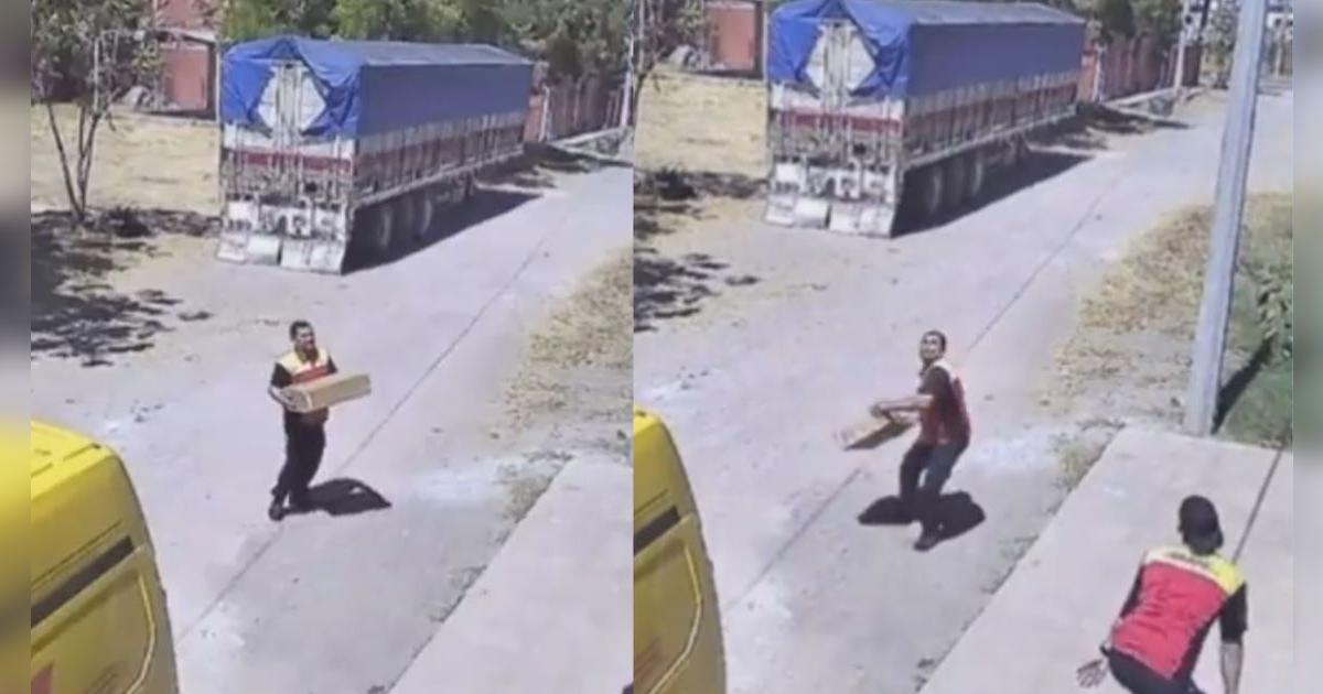 Repartidor se vuelve viral por realizar 'arriesgada' entrega a cliente ...