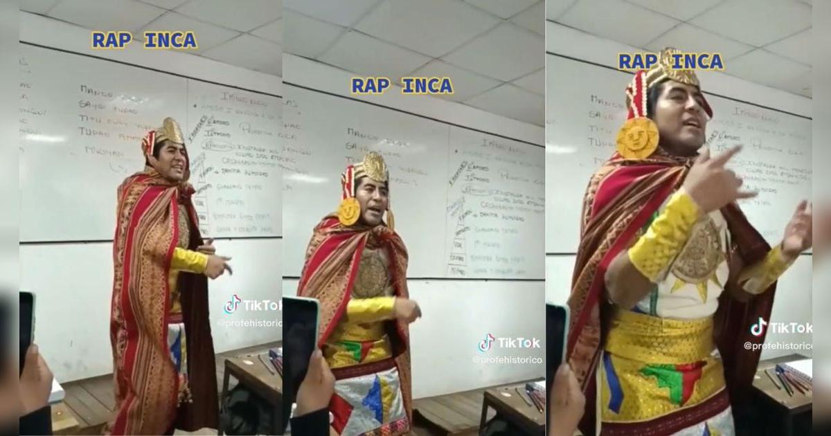 TikTok: profesor enseña cultura incaica al ritmo del rap y con increíble disfraz - VIDEO