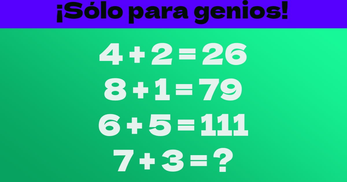 ¿eres Capaz De Completar Este Desafío Matemático En 8 Segundos