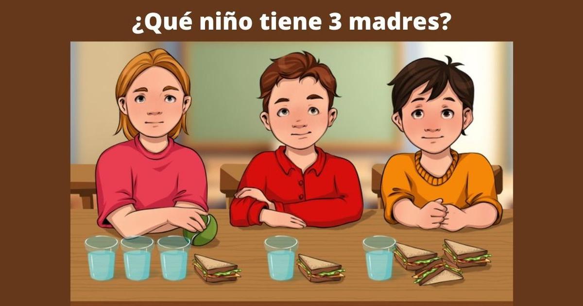 ¿Qué niño tiene 3 madres? Solo un GENIO lo descubre en 8 segundos
