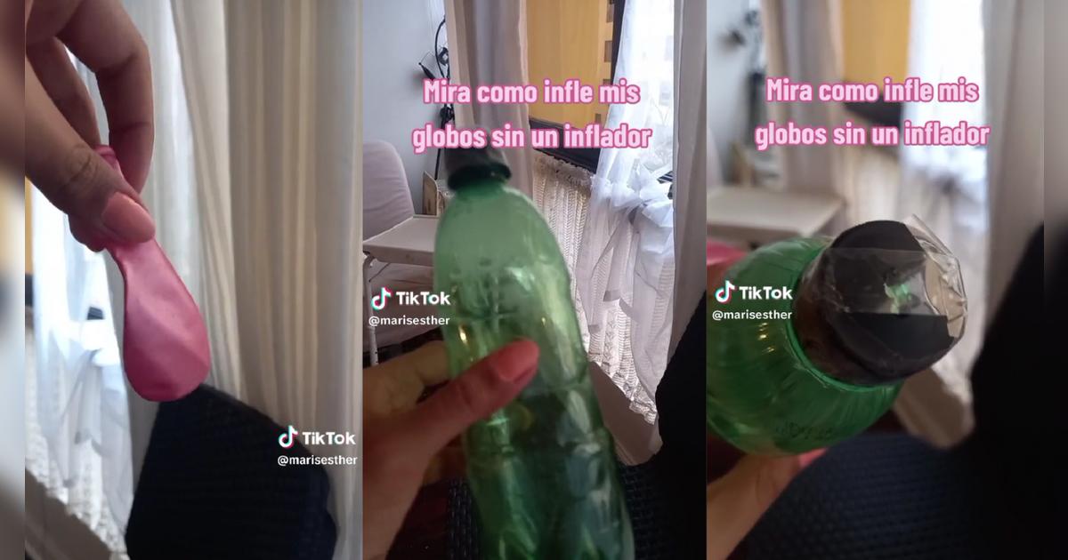Si no tienes inflador de globos, conoce el lifehack con una botella de plástico que te ...