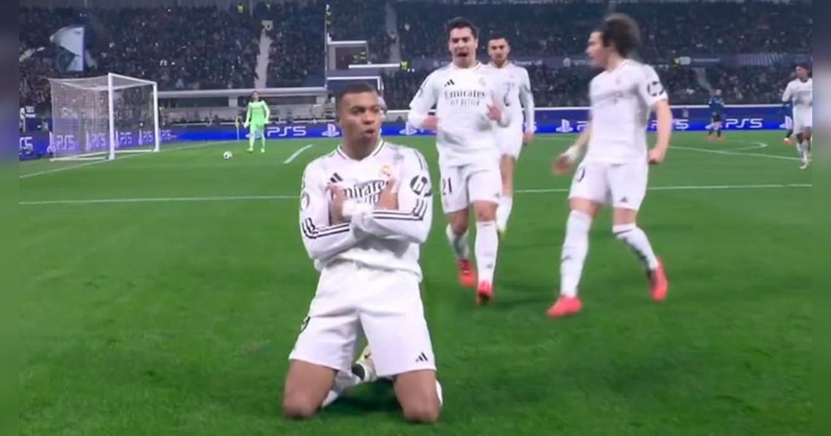 Gol Kylian Mbappé en Real Madrid vs Atalanta por Champions League: Resultado 1 a 0