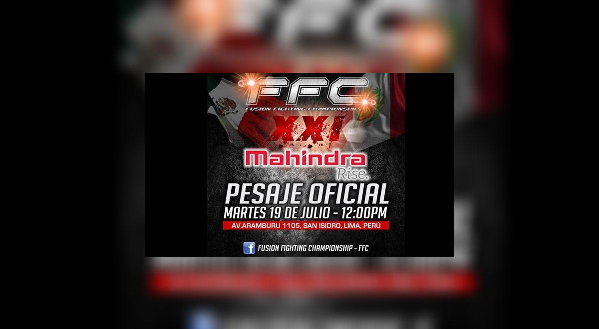 MMA: peleadores de México, Perú y Brasil en infartante torneo FFC XXI