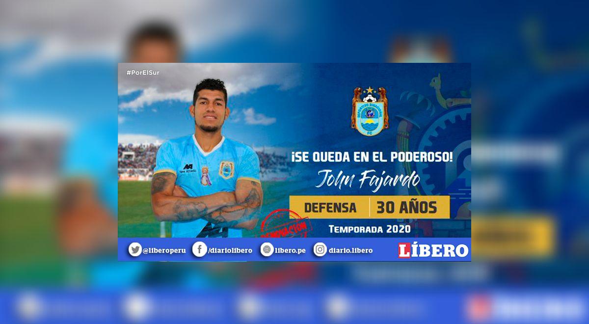 Deportivo Binacional: John Fajardo renovó con el campeón nacional por ...