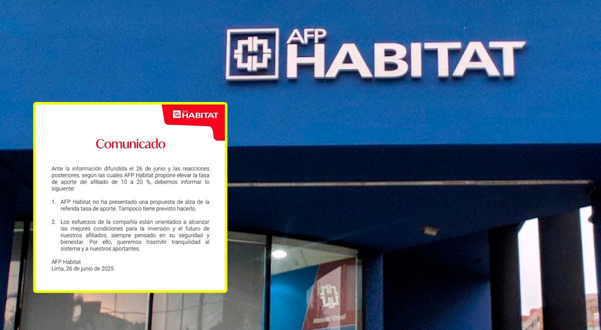 AFP Habitat emite comunicado tras difundirse propuesta de doble ...
