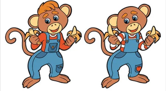 Solo una mente veloz ubicará en 8 segundos las 5 diferencias del monito