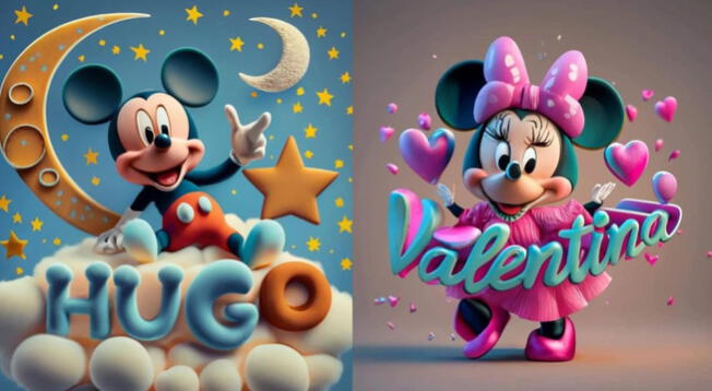 Ideogram IA Descarga GRATIS tu nombre en 3D con Mickey y Minnie con ...