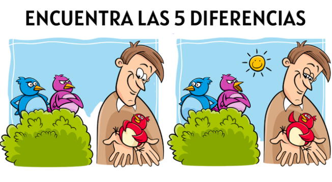 Reta tus CAPACIDADES VISUALES hallando las 5 diferencias en las ...